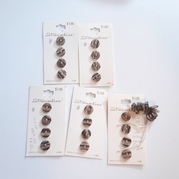 Other | Vintage Small Light Tan Dark Brown 32 Buttons Streamline 12 ...
